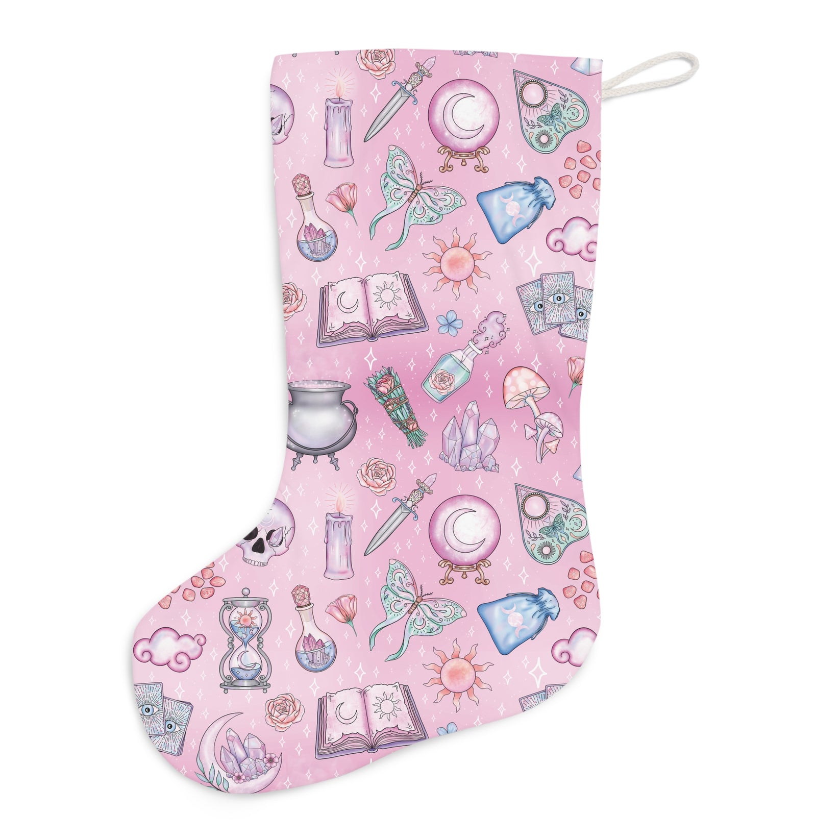 Witchy Pastel Goth Christmas Kawaii Whimsigoth Pink Holiday Stocking ...
