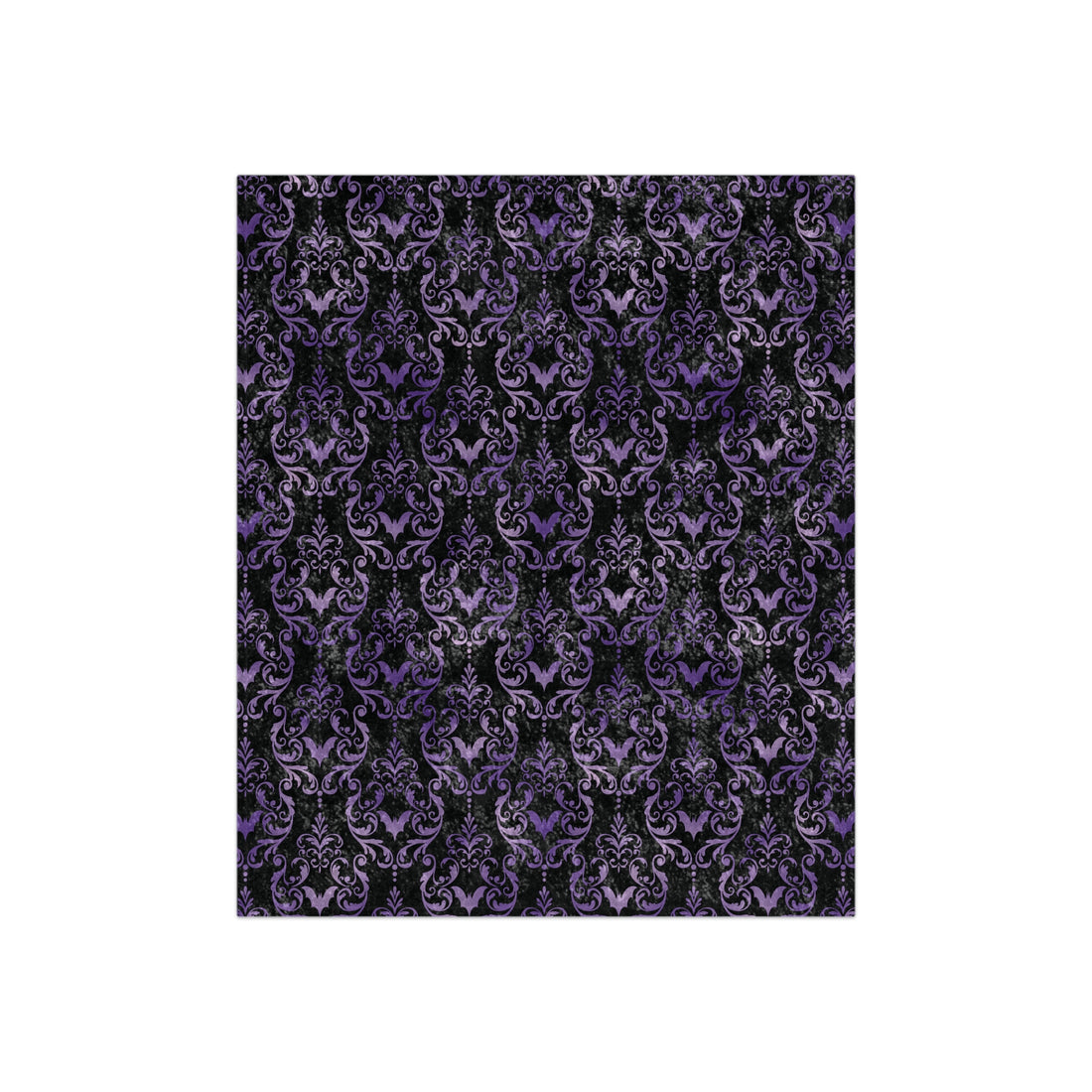 Dark Academia Damask Bat, Victorian Goth Inspired Purple & Black Glam ...