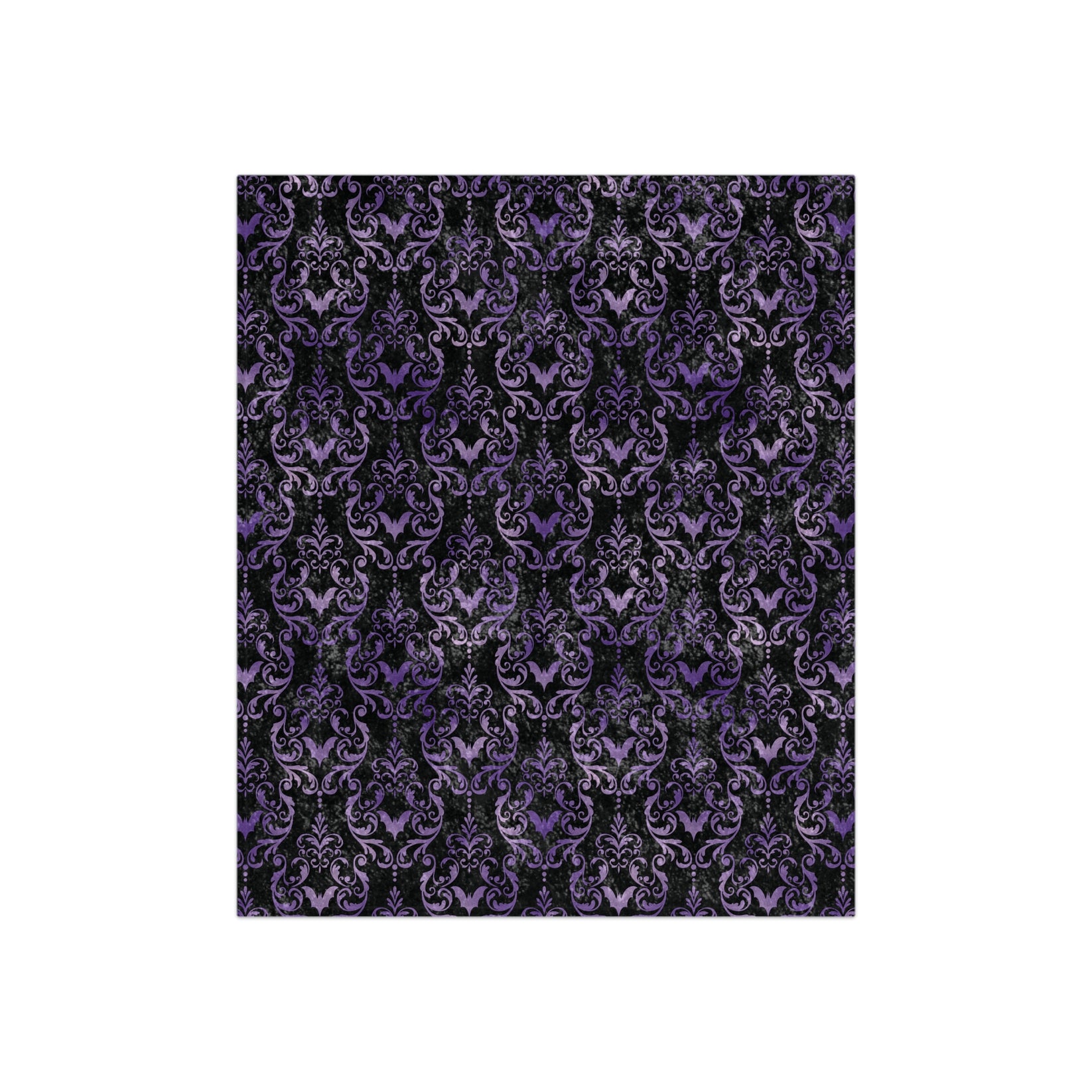Dark Academia Damask Bat, Victorian Goth Inspired Purple & Black Glam ...