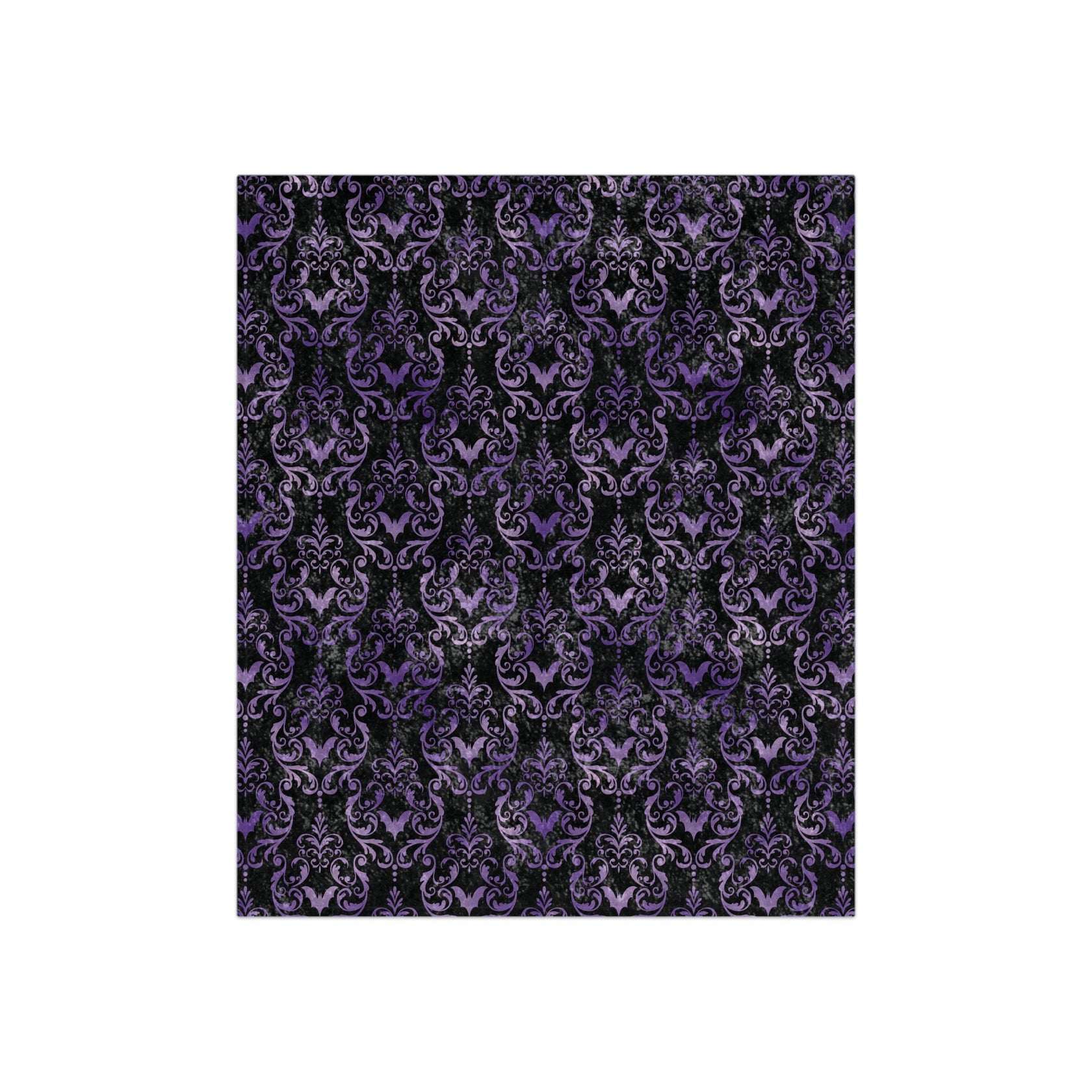 Dark Academia Damask Bat, Victorian Goth Inspired Purple & Black Glam ...