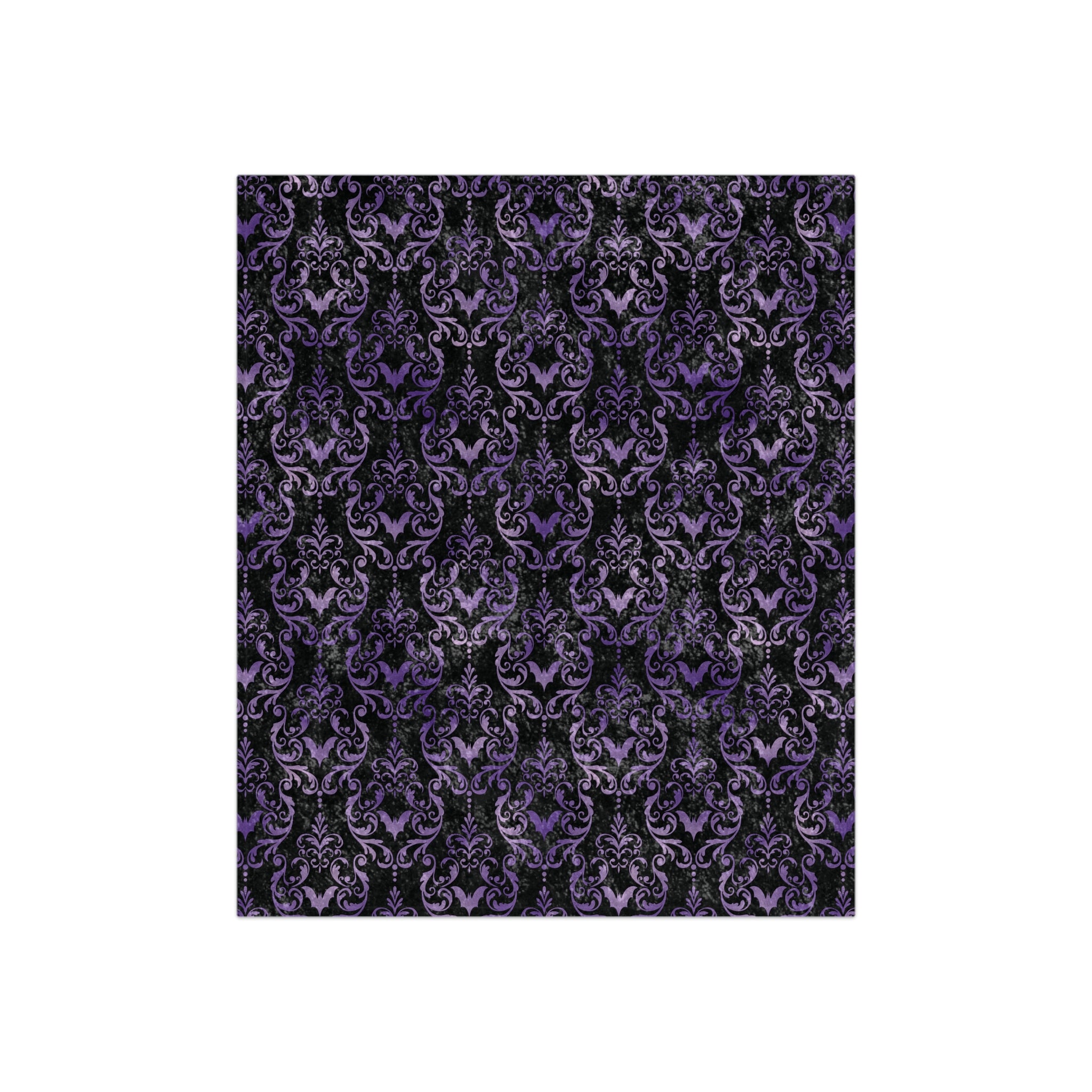 Dark Academia Damask Bat, Victorian Goth Inspired Purple & Black Glam ...