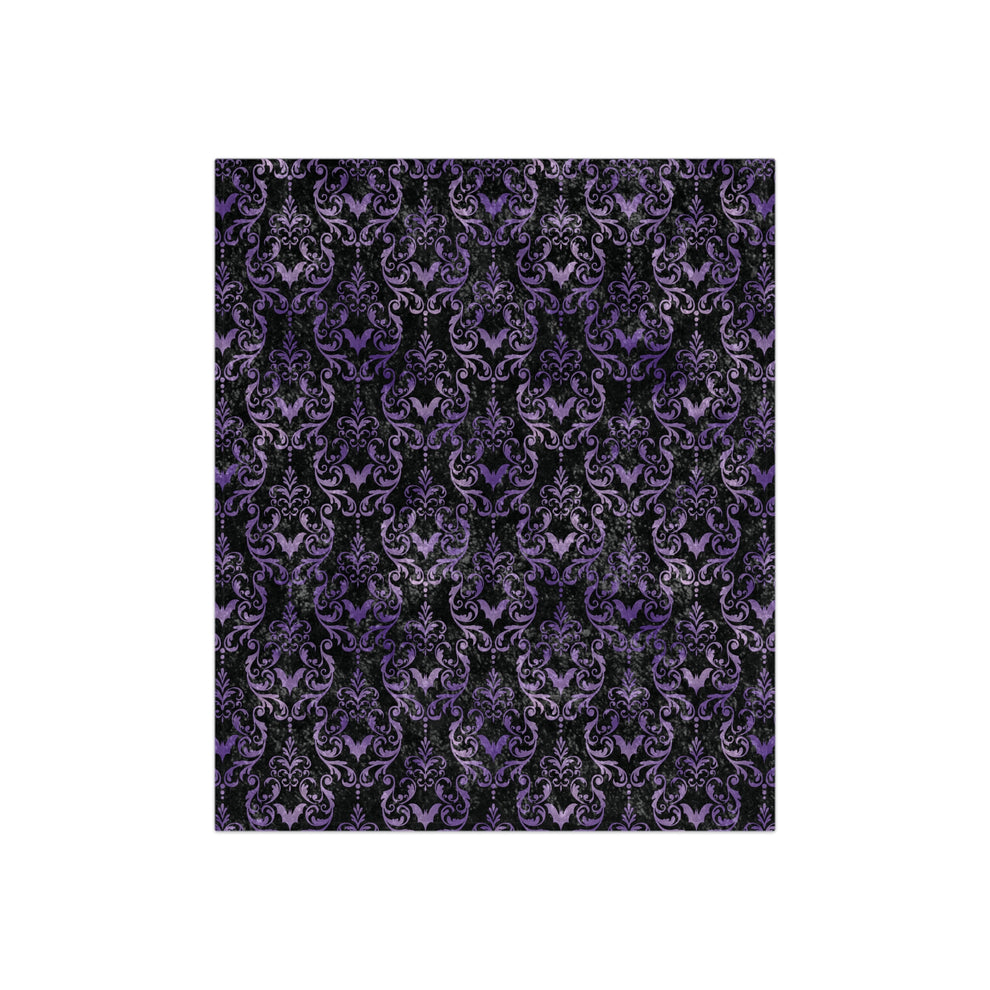Dark Academia Damask Bat, Victorian Goth Inspired Purple & Black Glam ...