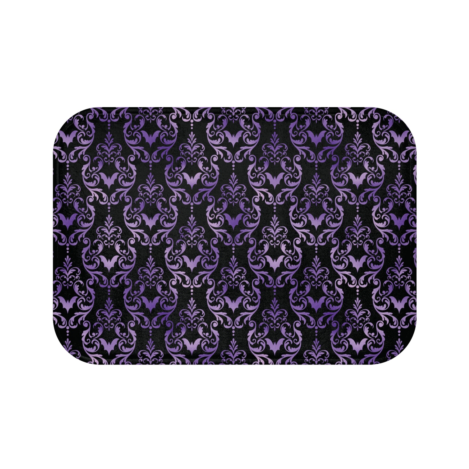 Dark Academia Damask Bat, Victorian Goth Inspired Purple & Black Glam ...