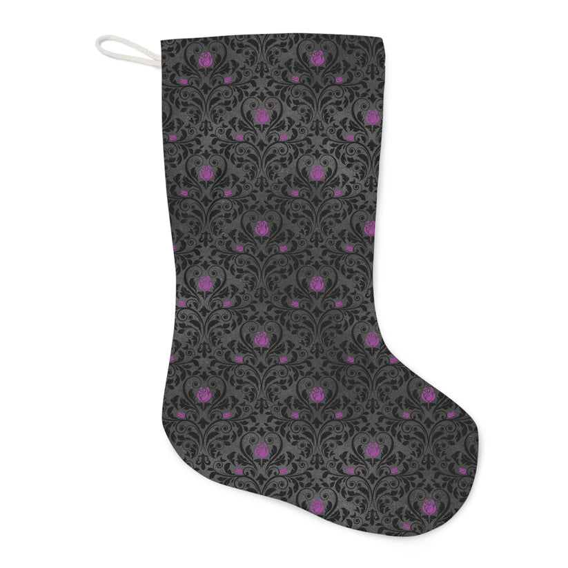Victorian Goth Damask Purple & Black Dark Academia Christmas Stocking ...